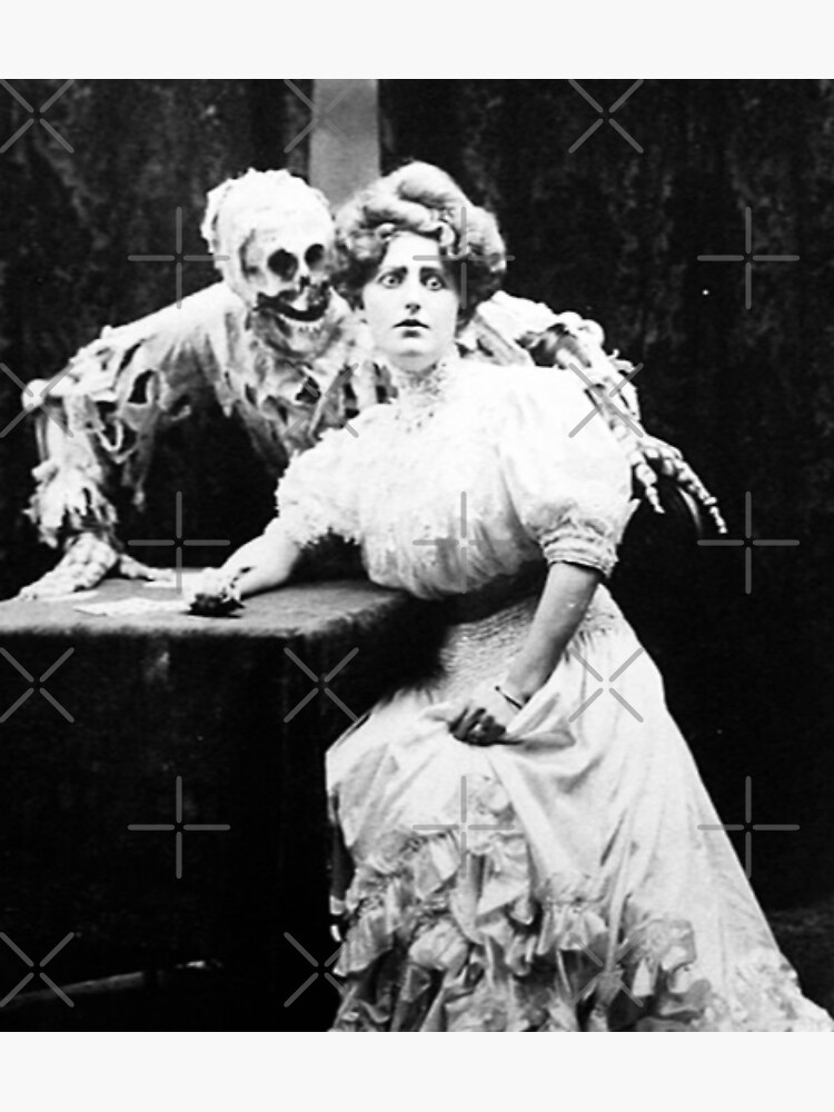 "Victorian Woman with a skeleton 1800s" Sticker for Sale by ...