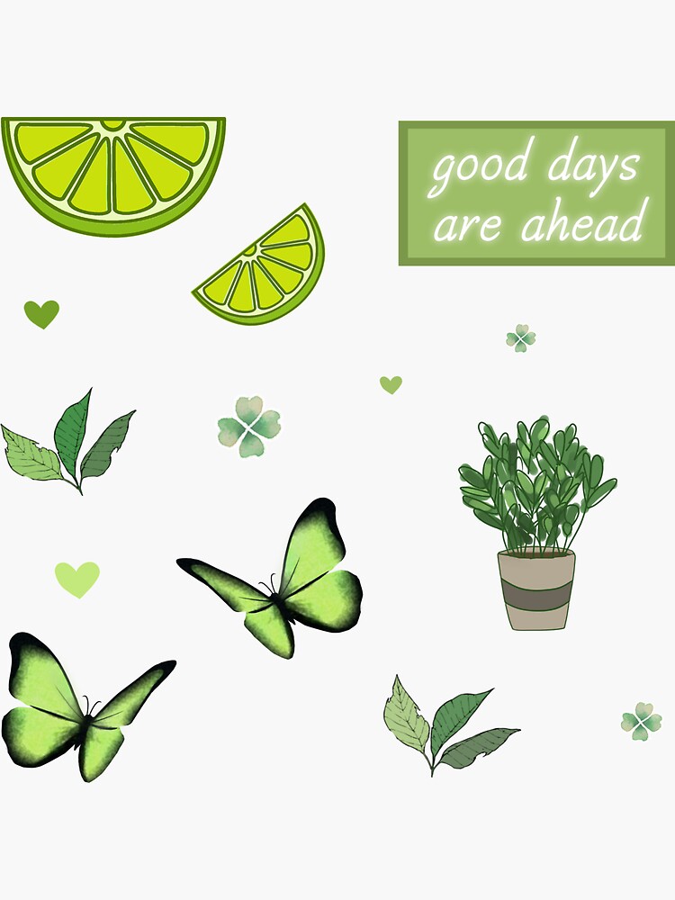 "Pretty Green Aesthetic Sticker Sheet" Sticker for Sale by Loafs ...