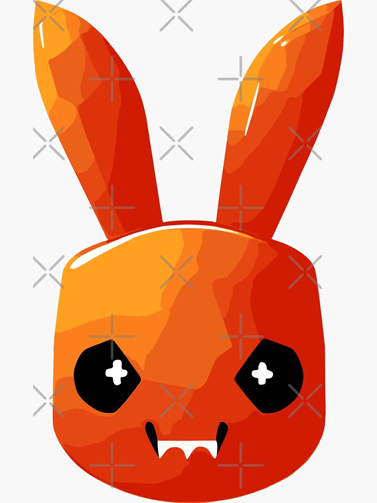 "Orange Bunny" Sticker for Sale by RustyBeast | Redbubble