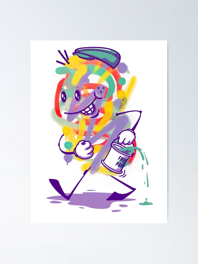 Póster «Mr FRESH PAINT - dibujos animados de personajes de graffiti» de ...