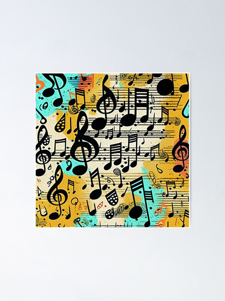 "Music Notes" Poster for Sale by BraveFellow | Redbubble