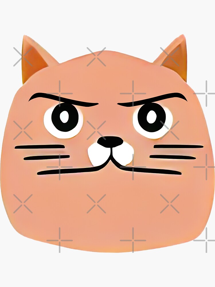 "Cute Fat Cat Orange Head Illustrated " Sticker for Sale by ...
