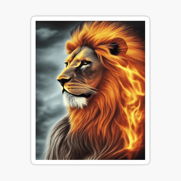 "Fire Spirit lion" Sticker for Sale by EdgarStudio | Redbubble