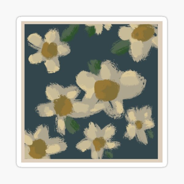 "funky cool daisy flowers " Sticker for Sale by strawbsurprise | Redbubble