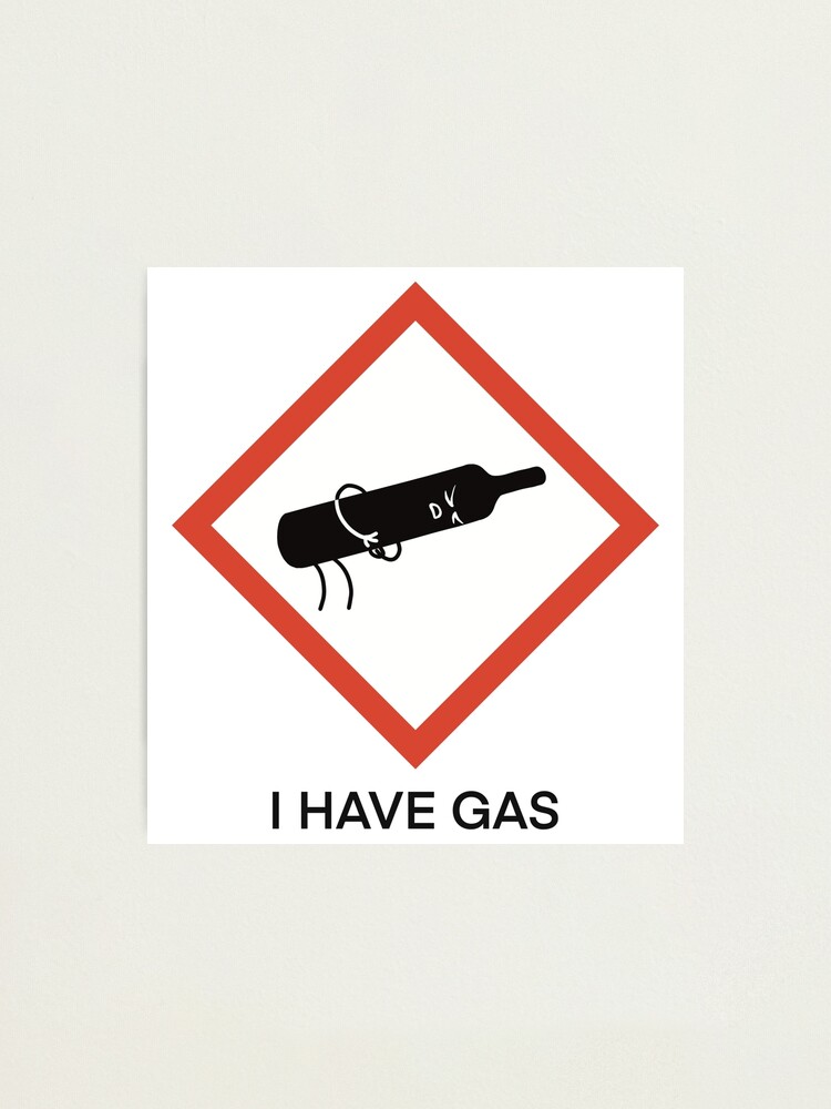 Lámina fotográfica «Símbolo divertido de peligro de gas comprimido» de ...