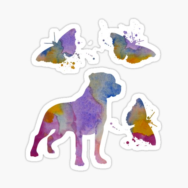 "Rottweiler Art, Dog Butterfly Art, Dogs And Butterflies" Sticker for ...