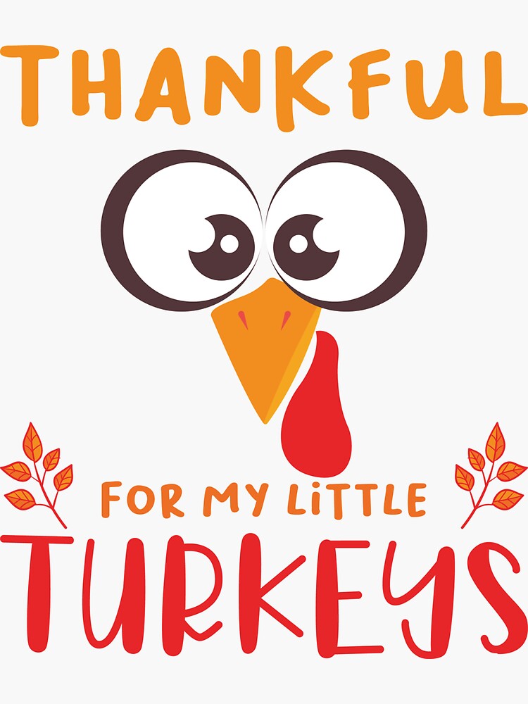 Pegatina «Agradecido por mis pequeños pavos Cute Face Turkey» de ...