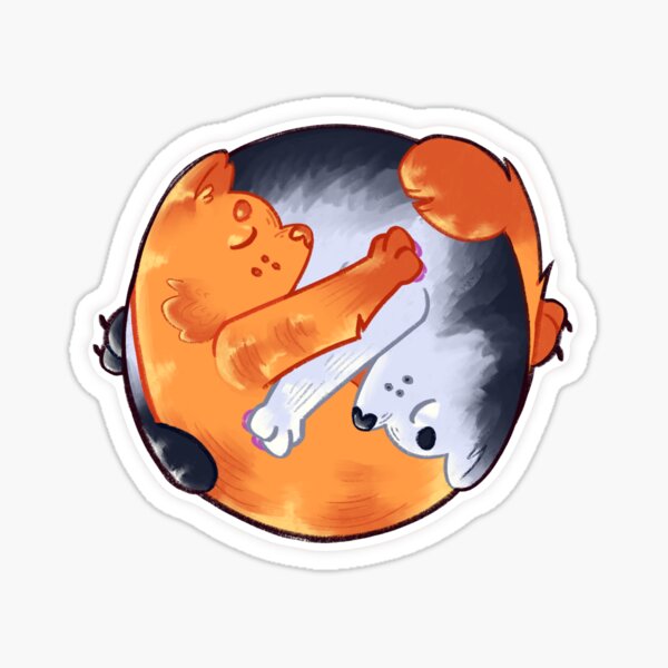 "Solar and Lunar Cats" Sticker for Sale by IttyBittyApple | Redbubble