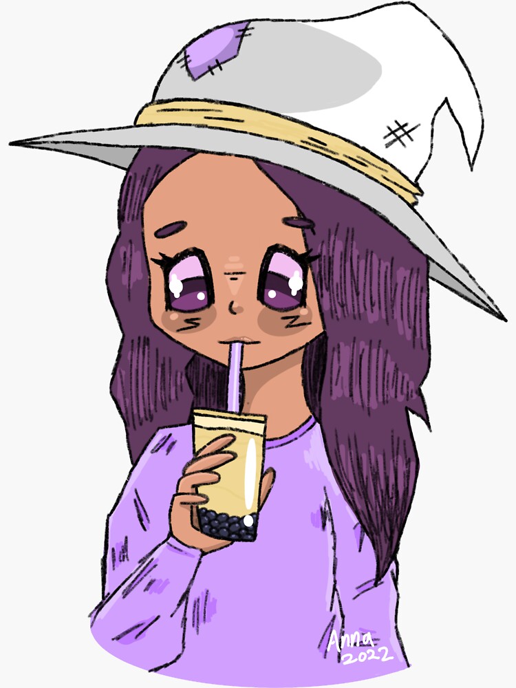 "Laura the Lunar Boba Witch" Sticker for Sale by AnnoyedArtist | Redbubble