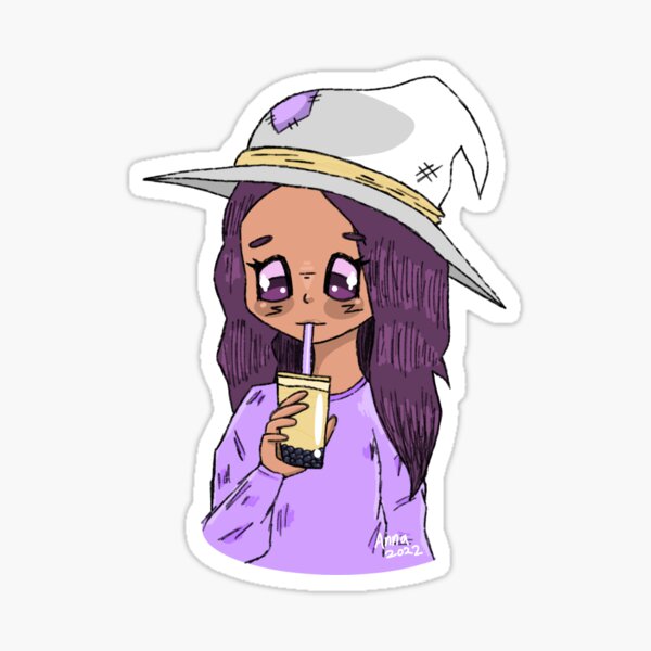 "Laura the Lunar Boba Witch" Sticker for Sale by AnnoyedArtist | Redbubble