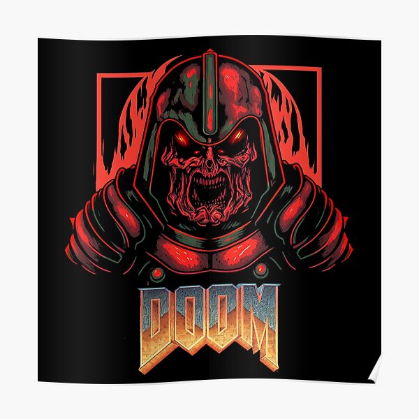 "Doom Guy inspired Gaming Design" Poster for Sale by Aspectvs | Redbubble