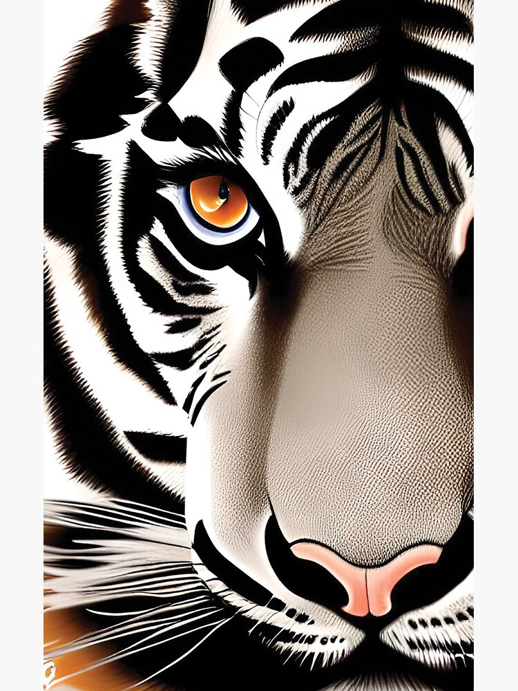 "Close Up Drawing of a Tiger" Sticker for Sale by AImageX | Redbubble