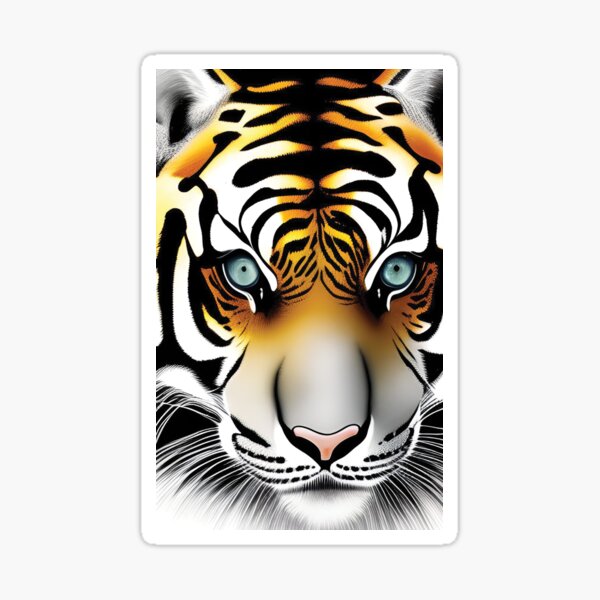 "Close Up Drawing of a Tiger" Sticker for Sale by AImageX | Redbubble