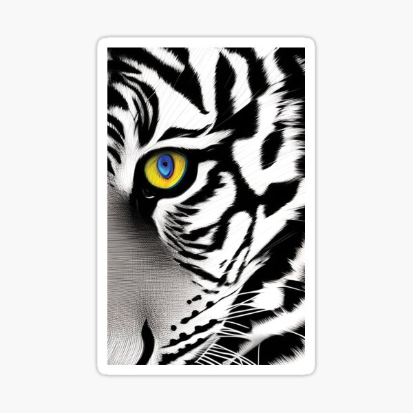 "Close Up Drawing of a Tiger" Sticker for Sale by AImageX | Redbubble