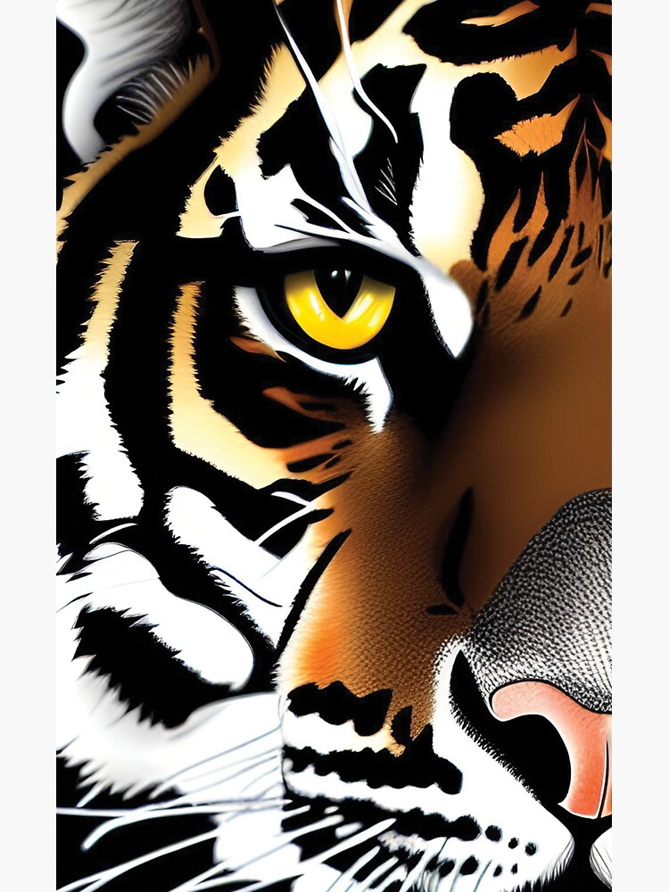 "Close Up Drawing of a Tiger" Sticker for Sale by AImageX | Redbubble