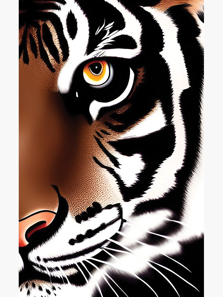 "Close Up Drawing of a Tiger" Sticker for Sale by AImageX | Redbubble