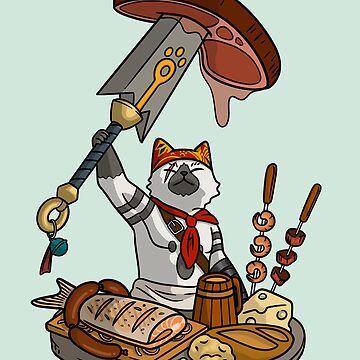 "Meowscular Chef " Sticker for Sale by Erintombdesigns | Redbubble