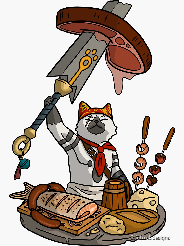 "Meowscular Chef " Sticker for Sale by Erintombdesigns | Redbubble