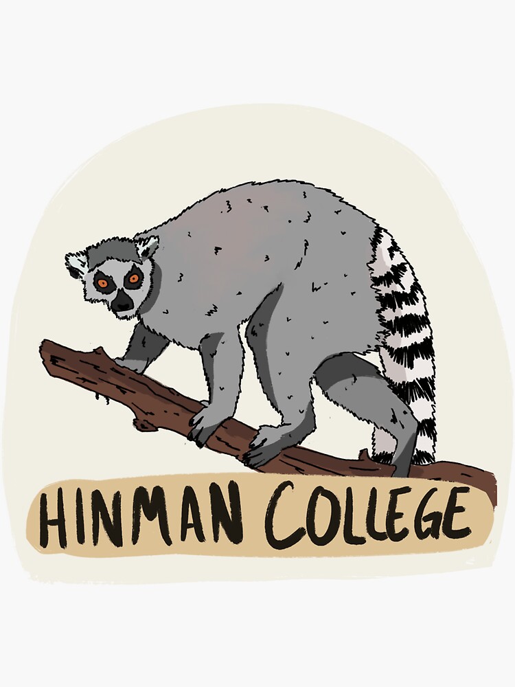 "Hinman College Lemur Tiki Mascot Binghamton University" Sticker for ...
