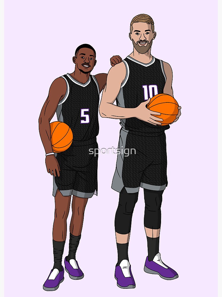"De'Aaron Fox And Domantas Sabonis - Sacramento Basketball" Art Board ...