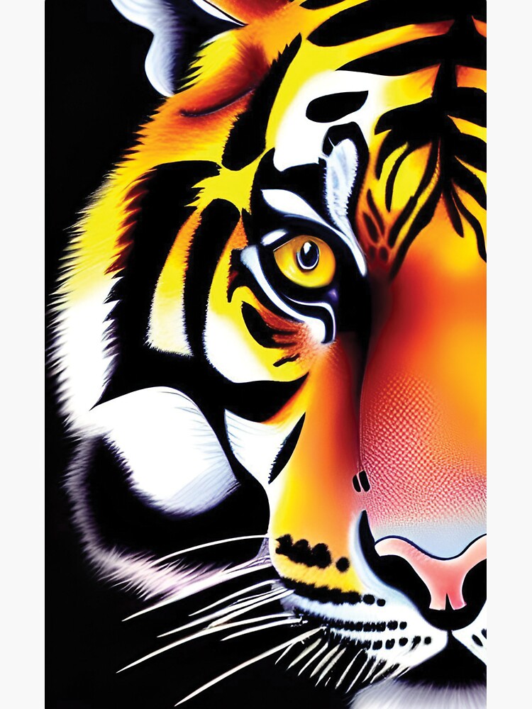 "Close Up Drawing of a Tiger" Sticker for Sale by AImageX | Redbubble