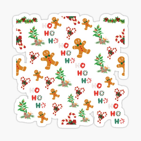 "Merry Christmas Wishes Pattern - CUTE GINGERBREAD" Sticker for Sale by ...