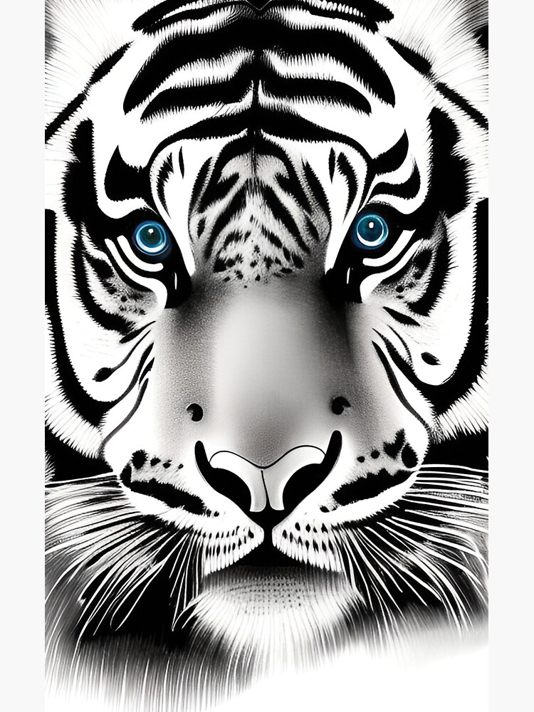 "Close Up Drawing of a Tiger" Sticker for Sale by AImageX | Redbubble