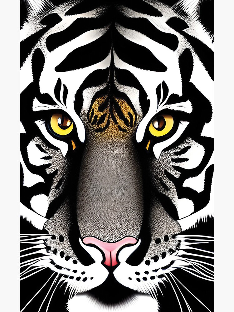 "Close Up Drawing of a Tiger" Sticker for Sale by AImageX | Redbubble