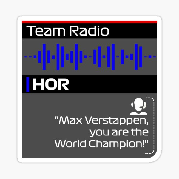 "You are the world champion - Horner Quote - F1 Team Radio" Sticker for ...