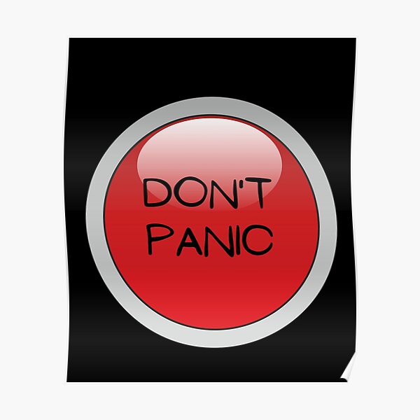 "dont panic button" Poster for Sale by LC-DESIGNS212 | Redbubble