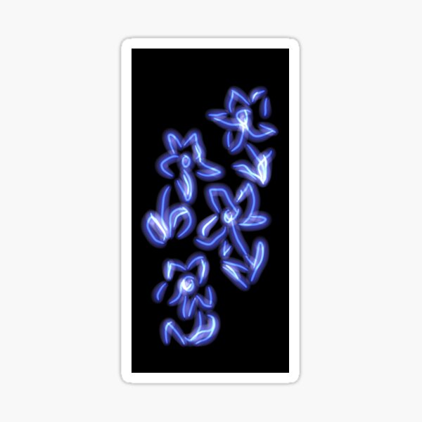 "Blue neon flower pattern illustration " Sticker for Sale by ...