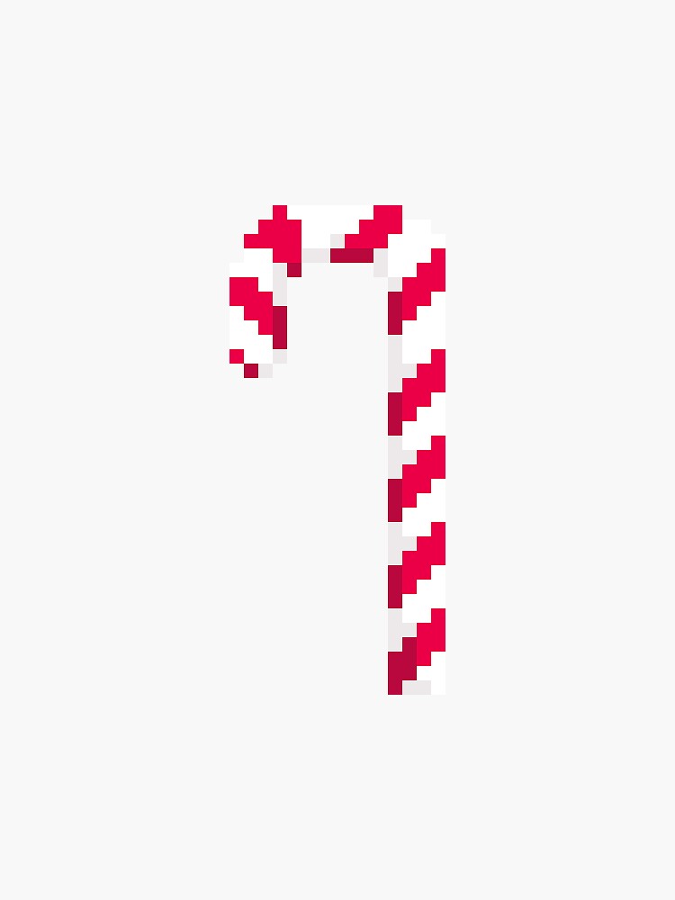 "Candy Cane Pixel Art" Sticker for Sale by nigmatillium | Redbubble
