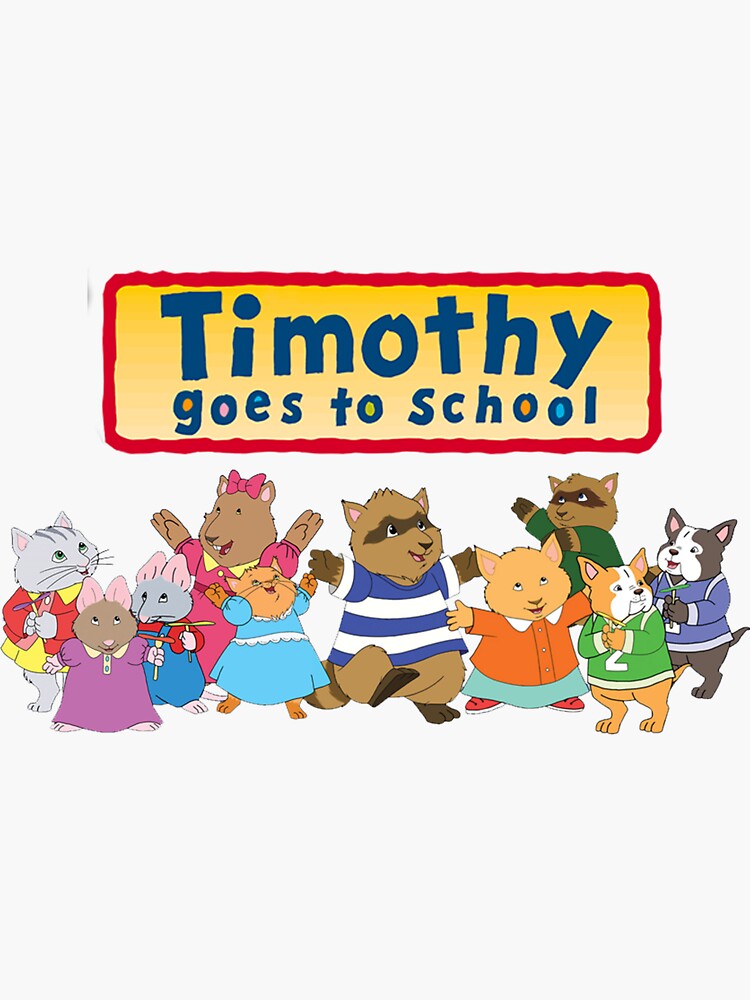 "timothy, timothy goes to school" Sticker for Sale by Par-kids | Redbubble