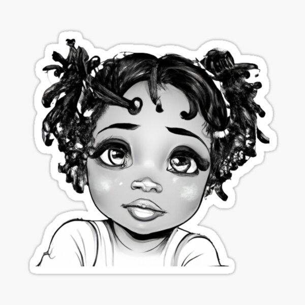 "Cute Baby Girl Line Art" Sticker for Sale by Sapphire597 | Redbubble