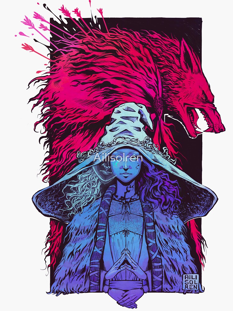 "Ranni and the Baleful Shadow" Sticker for Sale by Ailisolren | Redbubble