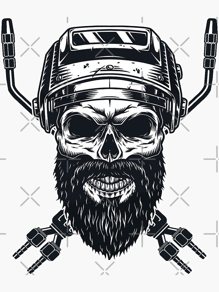 "welder skull helmet" Sticker for Sale by Goodthings99 | Redbubble