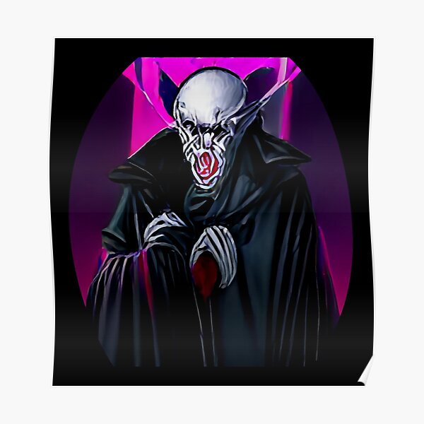 "Abstract Neon Synthwave Nosferatu Vampire #4" Poster for Sale by ...