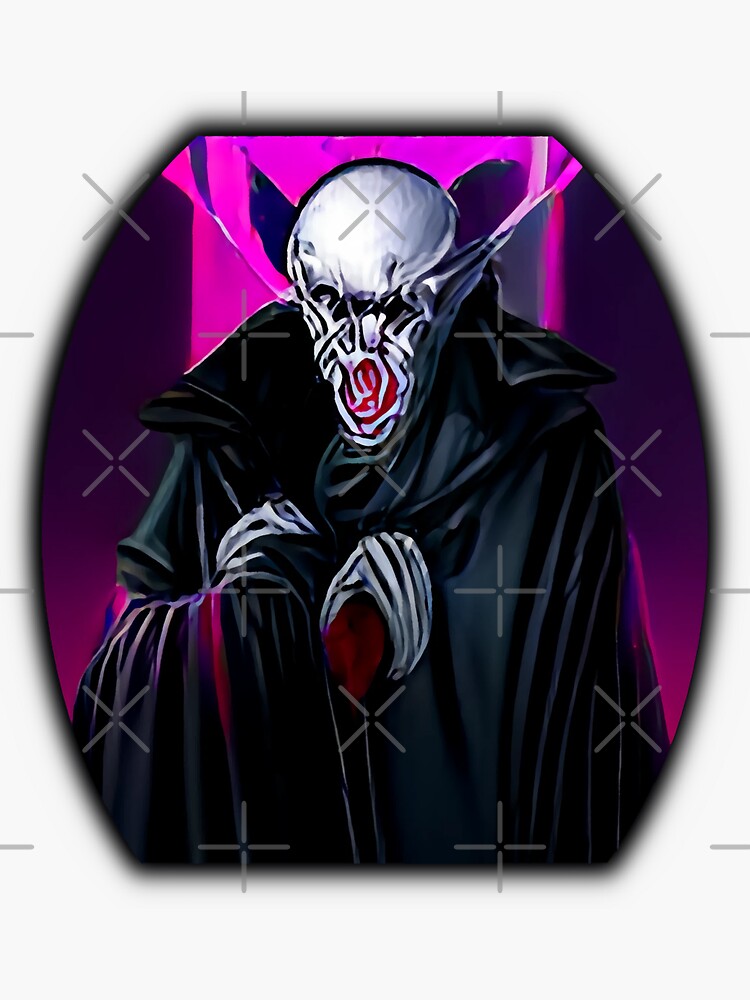 "Abstract Neon Synthwave Nosferatu Vampire #4" Sticker for Sale by ...
