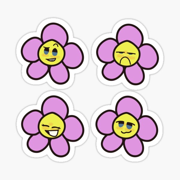 "flower bfb/bfdi expressions" Sticker for Sale by DiamondWolfDraw ...