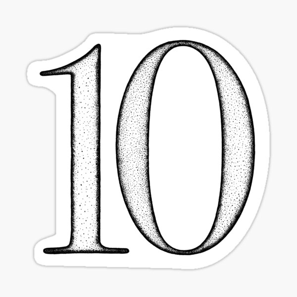 "Dotart/Dotwork illustration of Number 10" Sticker for Sale by ...