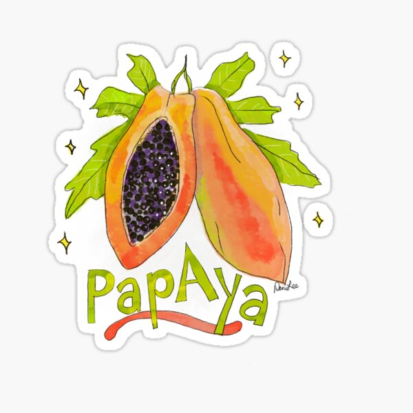 "Papaya " Sticker for Sale by renehylton | Redbubble