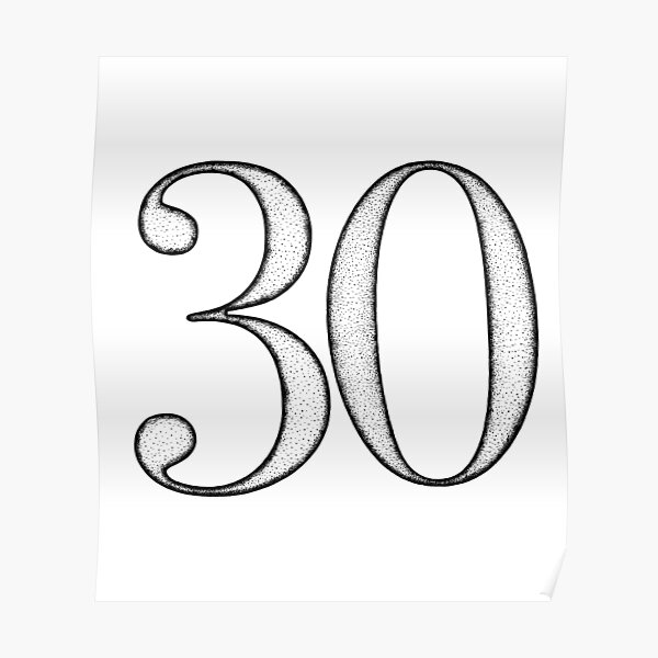 Póster «Ilustración Puntillismo Dotwork de Número 30» de MagnetitaBySil ...