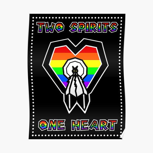 "Two-Spirit Pride Symbol - 2 Spirit Rainbow Flag - Two-Spirit" Poster ...