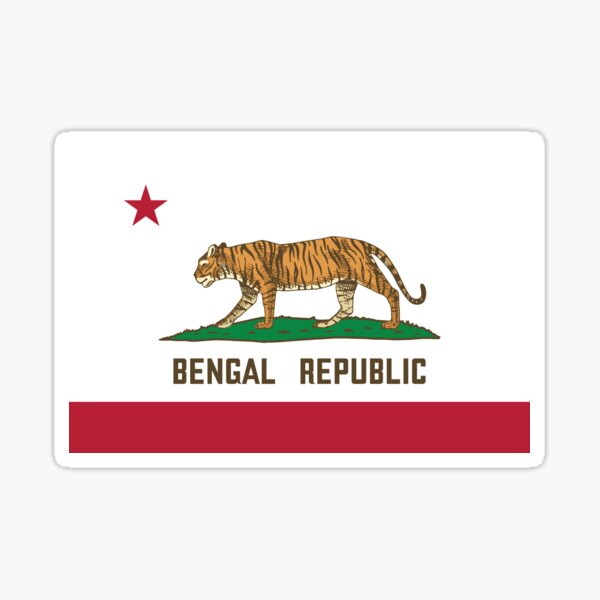 "Bengal Republic Tiger Flag Bengali Pride" Sticker for Sale by GEEK ...