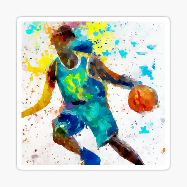 "Basketball Player Abstract 6" Sticker for Sale by ChrisButler | Redbubble