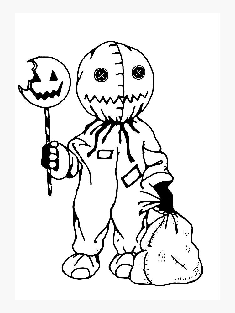 "trick or treat sam drawing " Sticker for Sale by kennabxby | Redbubble