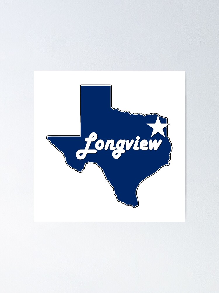 "Longview Texas City Lone Star State Map Navy Blue" Poster for Sale by ...