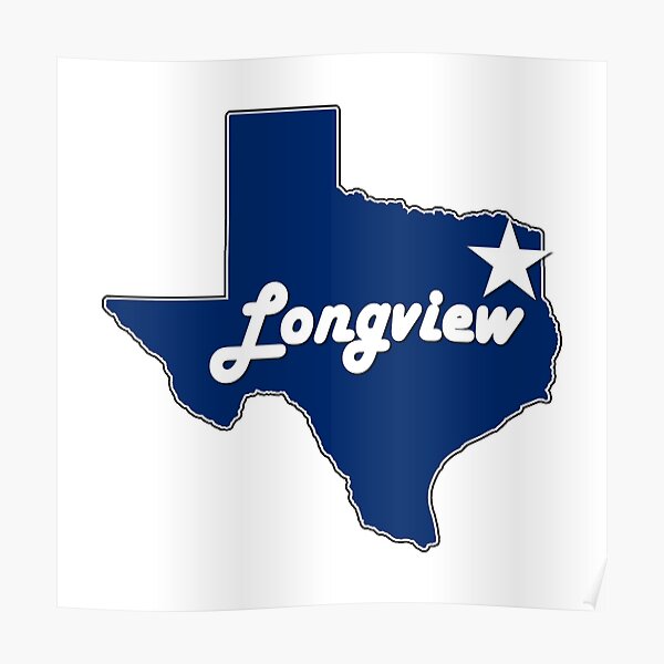 "Longview Texas City Lone Star State Map Navy Blue" Poster for Sale by ...