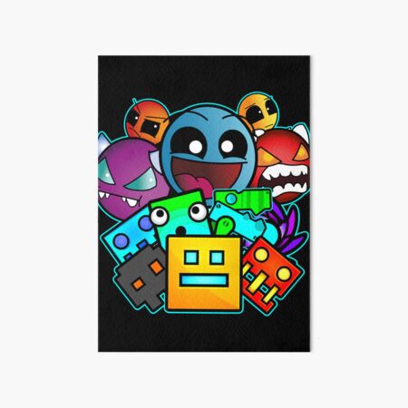 "geometry dash old school gaming" Art Board Print for Sale by ...