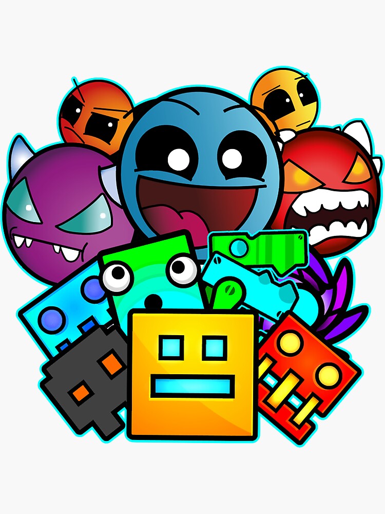 "geometry dash old school gaming" Sticker for Sale by LauraBrand ...